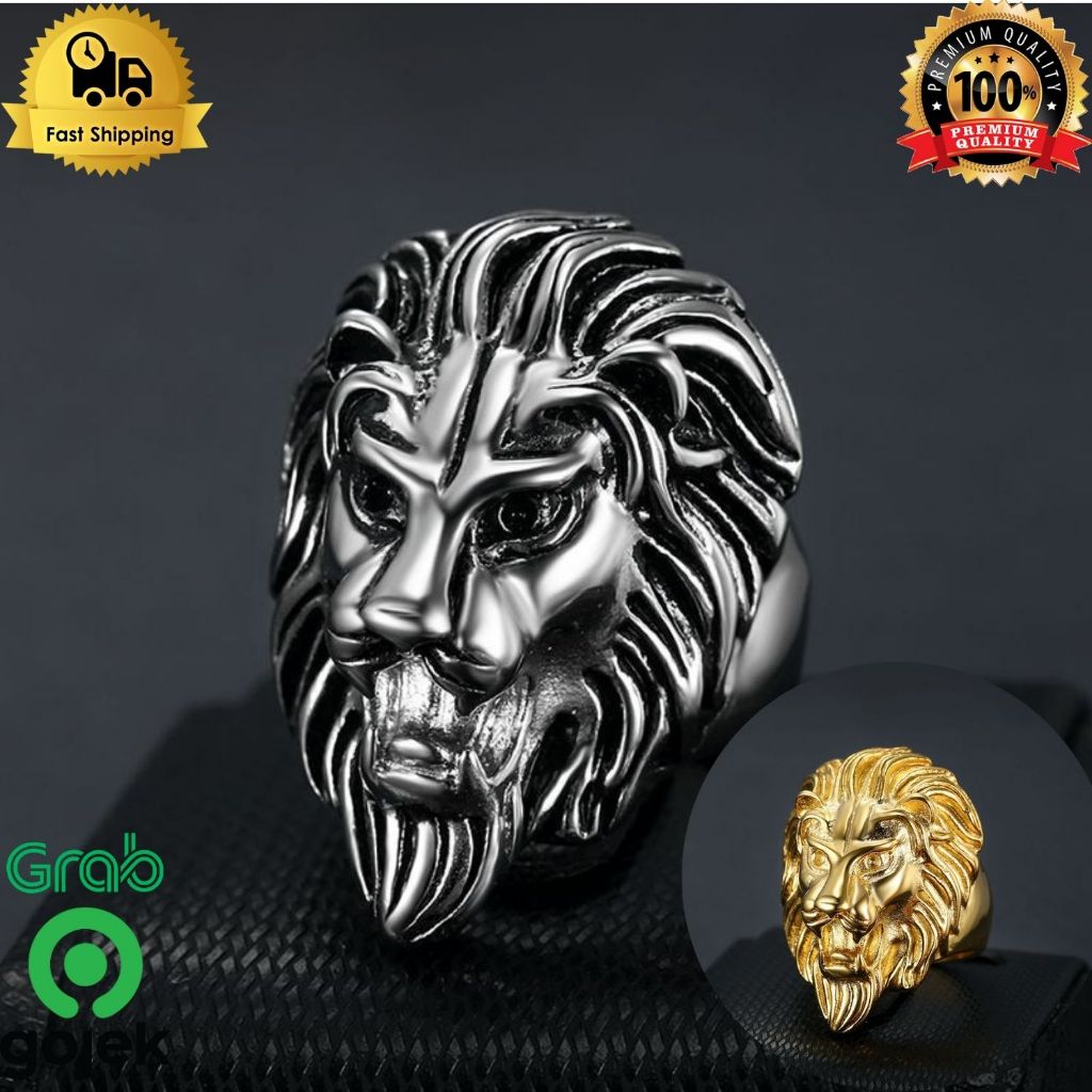 Jual CINCIN PRIA TITANIUM SINGA MACAN SANGAR ASLI SILVER PERAK PREMIUM ...