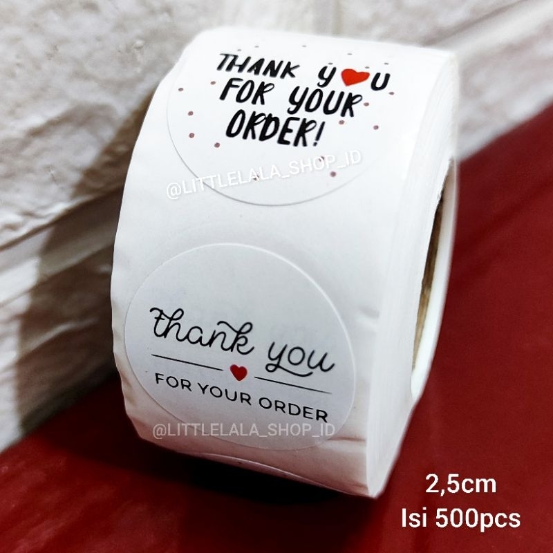Jual Sticker Thank You 500pcs per roll bulat /sticker thankyou love ...