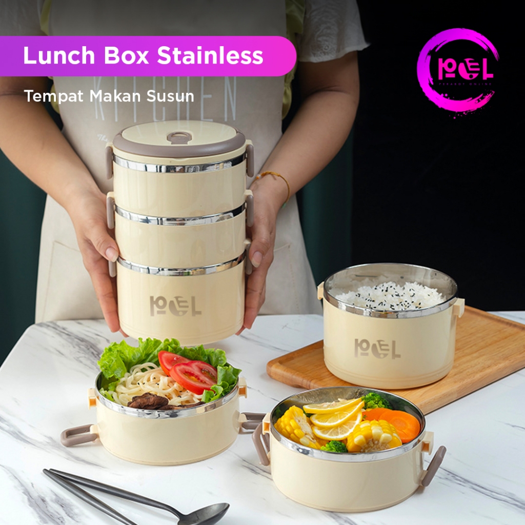 Jual [POL] COD Rantang Lunch Box 2 3 Susun | Wadah Makanan | Rantang ...