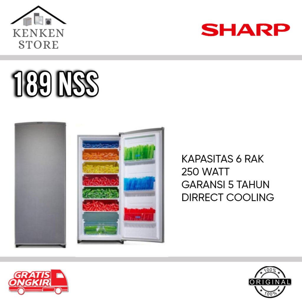 Jual KULKAS FREEZER SHARP 6RAK 189NSS | Shopee Indonesia