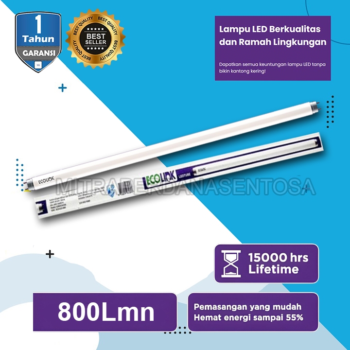 Jual Lampu TL LED Tube ECOLINK T8 tabung 8 Watt 60cm 600mm 8W 8Watt 8W ...