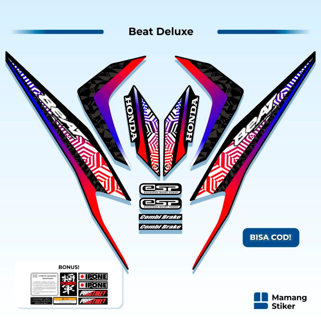 Jual Striping Beat Deluxe 110 Variasi (6) Vietnam Style Malaysia ...