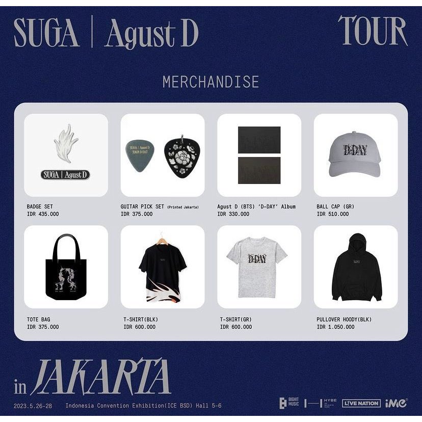 Jual [READY] MERCH AGUST D TOUR JAKARTA D DAY SUGA YOONGI BTS | Shopee Indonesia