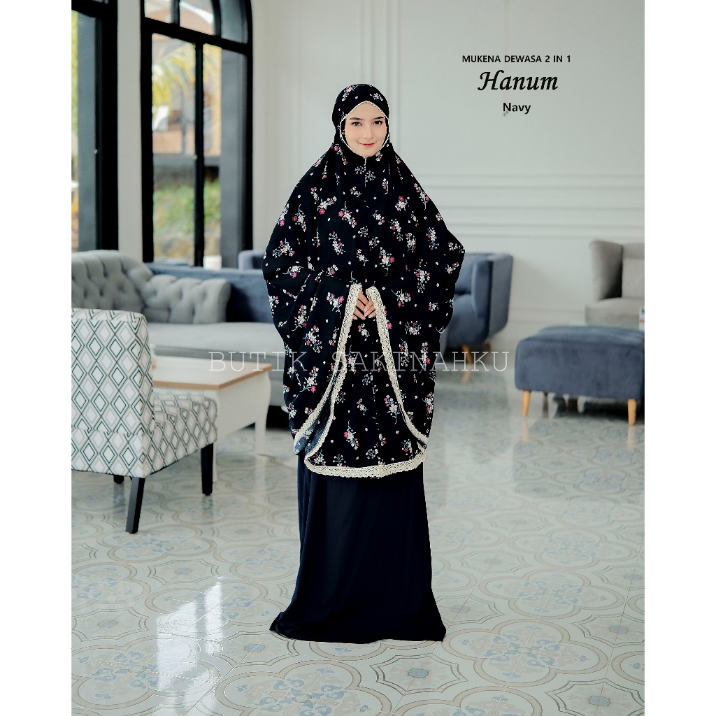 Jual MUKENA DEWASA HANUM BAHAN KATUN RAYON TRAVEL 2IN1 RENDA MEWAH ...