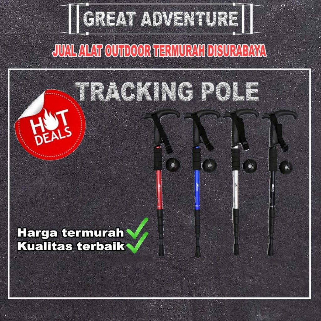 Jual Tracking pole, tongkat mendaki hiking gunung | Shopee Indonesia