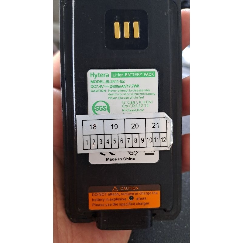 Jual Baterai Ht Hytera BL2411 EX IS Gas Proof ORIGINAL Battery Untuk ...