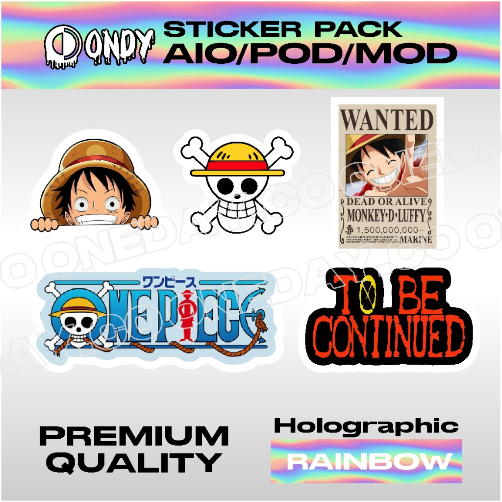 Jual Sticker Pack Hologram All in one A I O - One Piece Series By ONDY ...