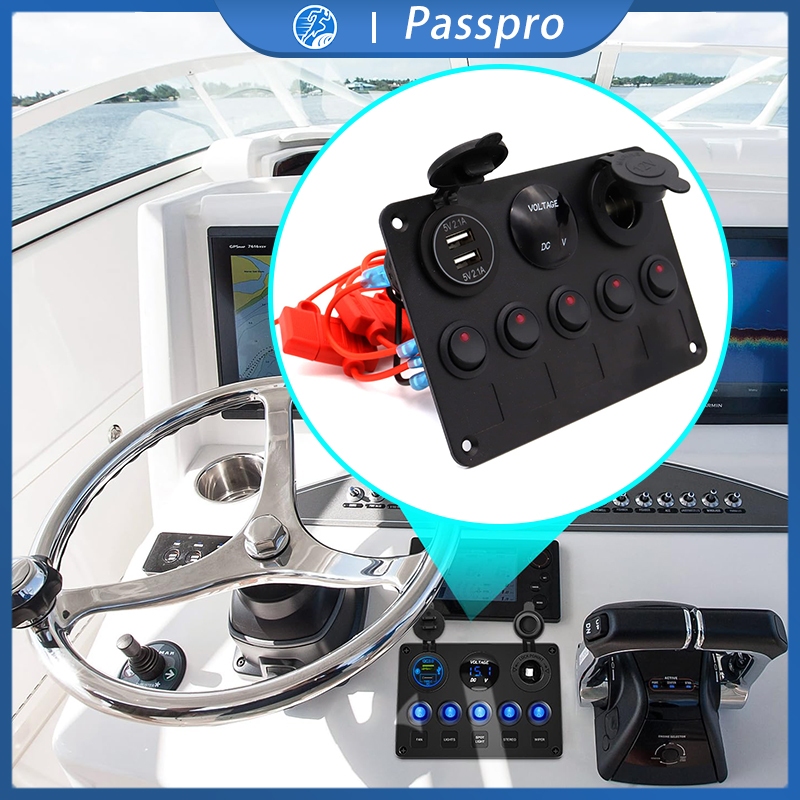 Jual Panel Saklar Mobil Universal 12v 24v Paket Saklar Lampu 5 Tombol ...