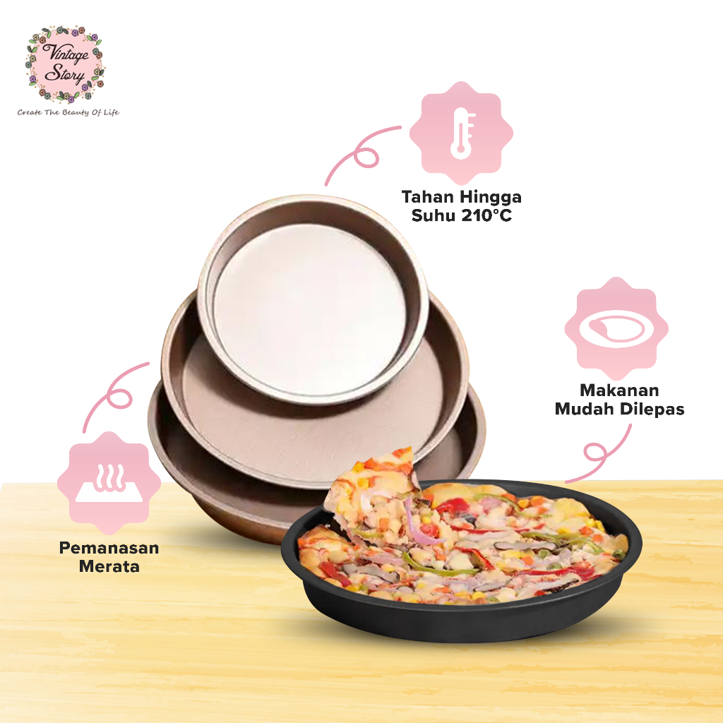 Jual Loyang Baking Tray Kue Pizza Anti Lengket Bentuk Bulat Premium ...