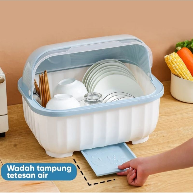 Jual Rak Piring Tertutup Plastik Tempat Piring Sendok Minimalis ...