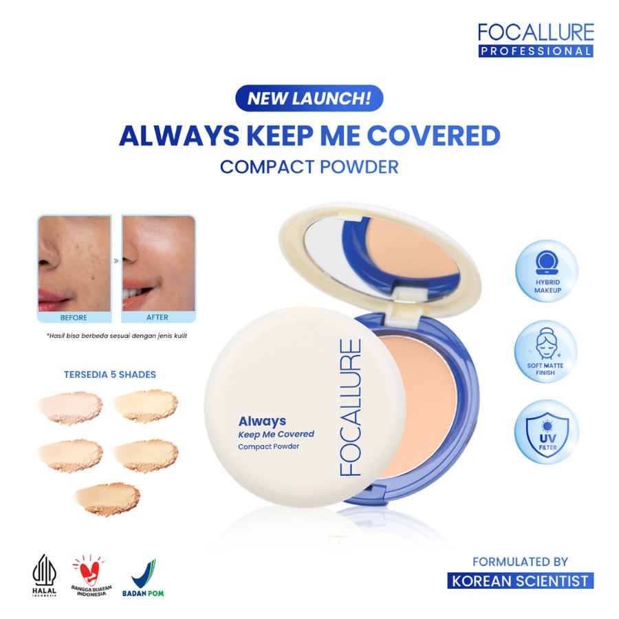 Jual Focallure Always Keep Me Covered Compact Powder | Shopee Indonesia