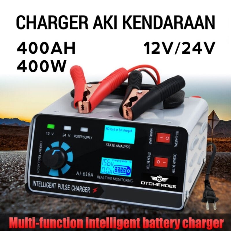 Jual Charger Aki Mobil Cas Aki 12V 24V 400AH 400W Aki Basah Kering AJ ...