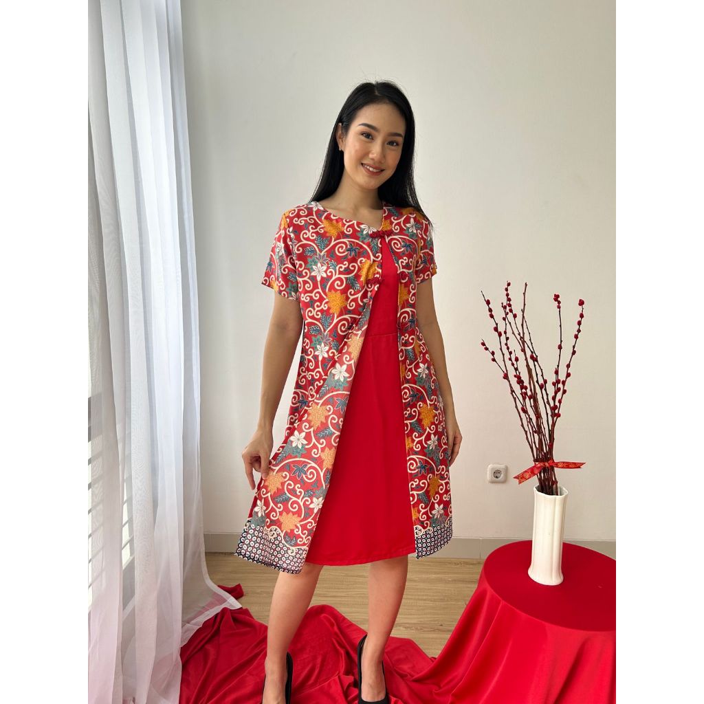 Jual MATERNEL Ling dress batik busui - dengan cover busui | Shopee ...