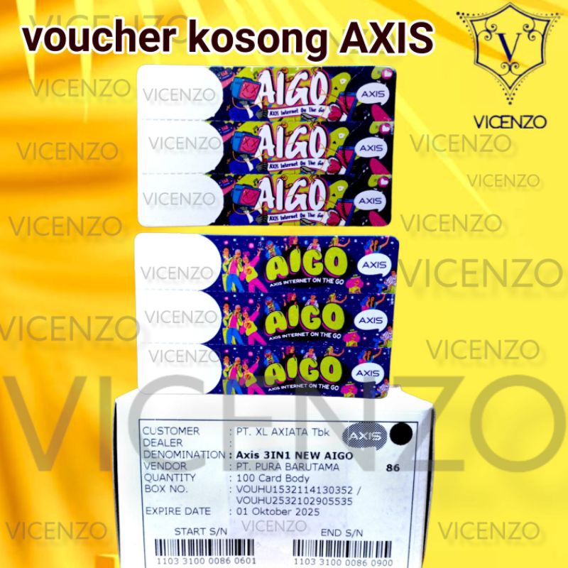 Jual voucher axis aigo kosong 300sn/100 lembar | Shopee Indonesia