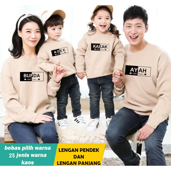 Jual KAOS COUPLE KELUARGA LENGAN PANJANG FAMILY LOVE BAJU DISTRO ...