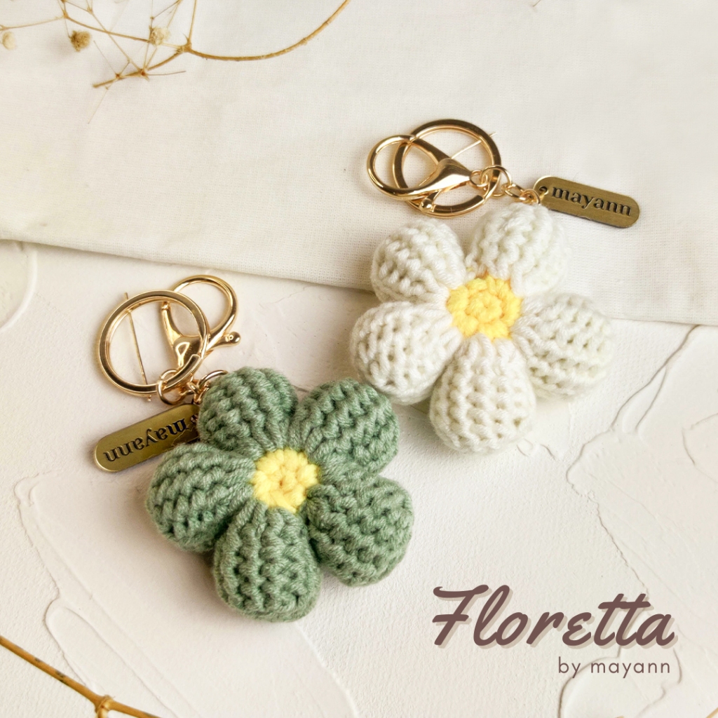 Jual Amigurumi Crochet Happy Flower Keychain - Gantungan Kunci Rajut ...
