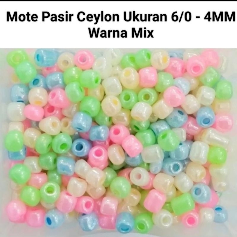 Jual Mote Manik Payet Pasir Ceylon / Susu Mix Ukuran 8/0-4MM ( Isi ...