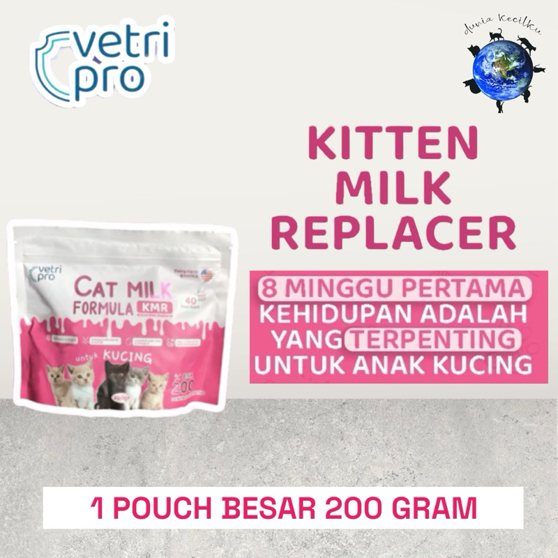 Jual VETRIPRO Kitten Milk Replacer - Susu Kucing KMR (1 POUCH ISI 200 ...