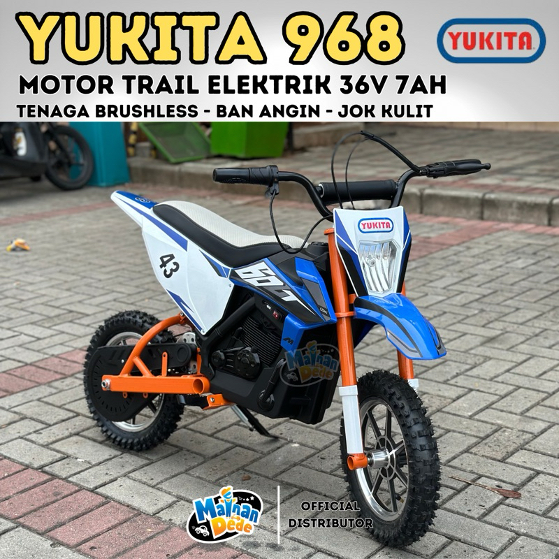 Jual Mainan Motor Mini Trail Elektrik YUKITA 968 AKI 36V BAN ANGIN JOK ...