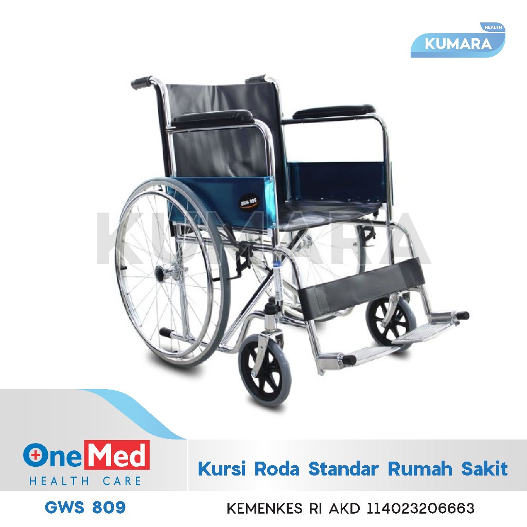 Jual ONEMED - Kursi Roda Standar Rumah Sakit GWS 809 / Chromed ...