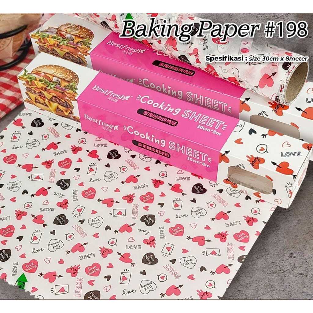 Jual Baking Paper 198| Kertas Baking| Alas Roti Kue ( 1 Bal 6 Pcs ...
