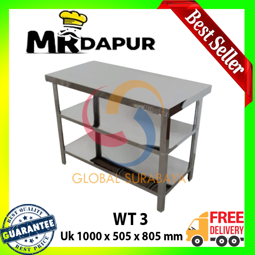 Jual Meja Stainless Serbaguna MR DAPUR WT 3 | Shopee Indonesia