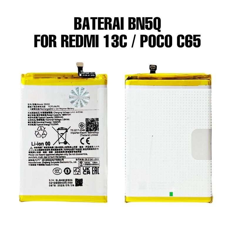 Jual BATERAI BN5Q 5000mAh COMPATIBLE FOR XIAOMI REDMI 13C / POCO C65 ...