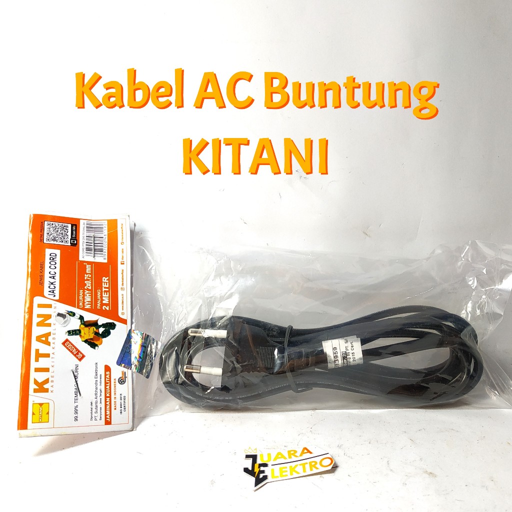 Jual Kabel AC Buntung KITANI | Kabel Power AC Buntung 2 Meter | Shopee ...