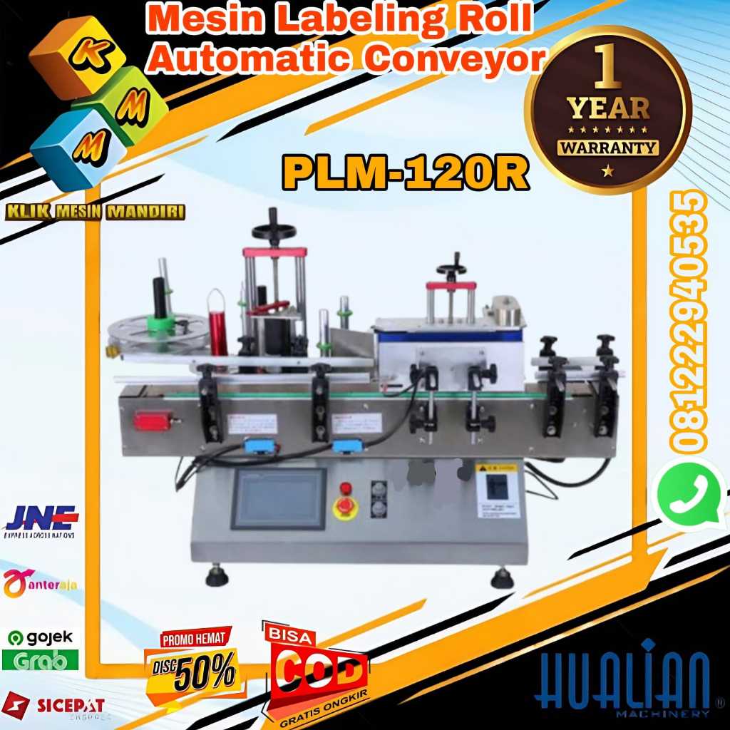 Jual Mesin Labeling Automatic Tempel Sticker Botol Bulat Otomatis PLM ...