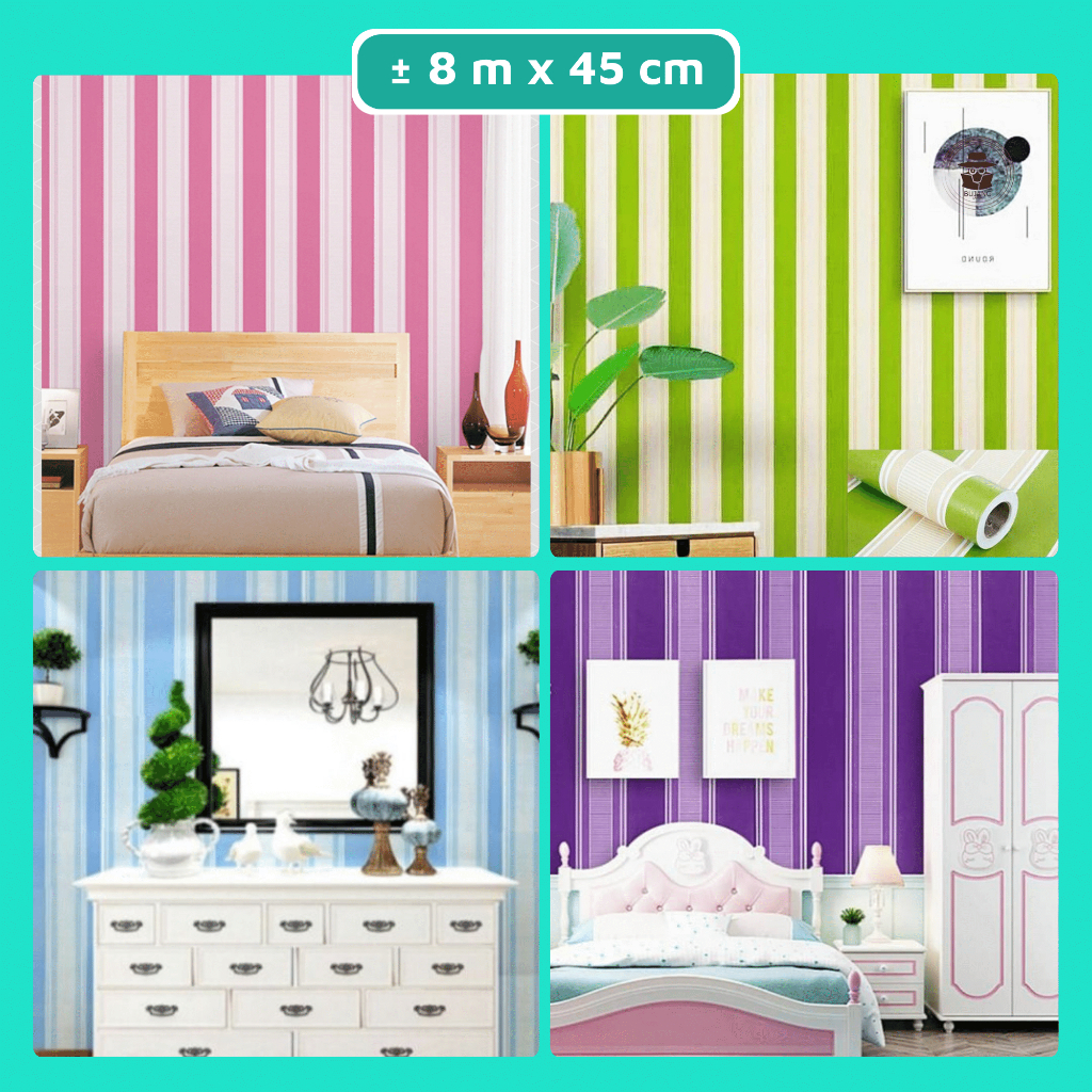 Jual Wallpaper Sticker Walpaper Stiker Wallpaper Garis Wallpaper Motif Salur Wallpaper DInding ...