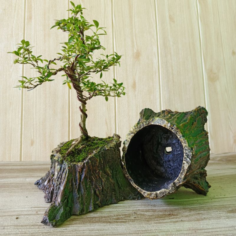 Jual POT relief batang kayu bulat / hand made 3 inch T*10cm | Shopee ...