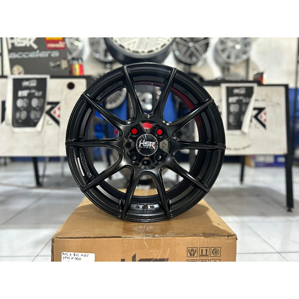 Jual PELEK MOBIL RACING R15 SINGLE PCD 4X100 LEBAR 6,5 ET 40 FULL HITAM ...