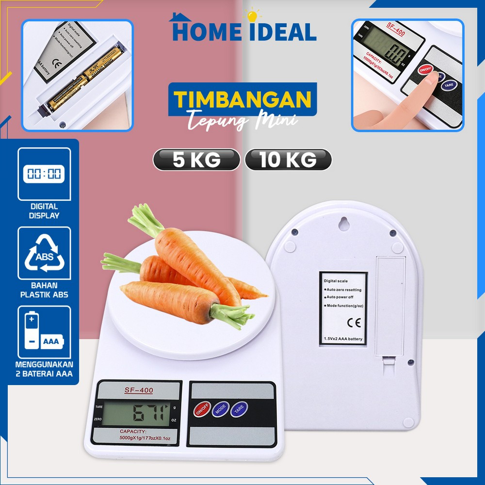 Jual Timbangan Dapur Digital Mini SF-400 10Kg Serbaguna / Kitchen Scale ...