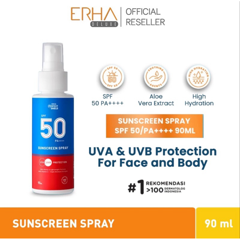 Jual ERHA Sunscreen Spray SPF 50+ PA+++ 90ml | Shopee Indonesia