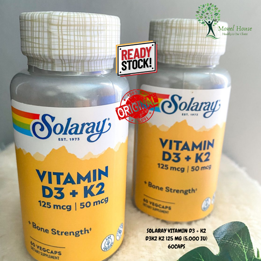 Jual [READY STOCK] SOLARAY VITAMIN D3 + K2 D3K2 K2 125 MG (5,000 IU) 60 ...