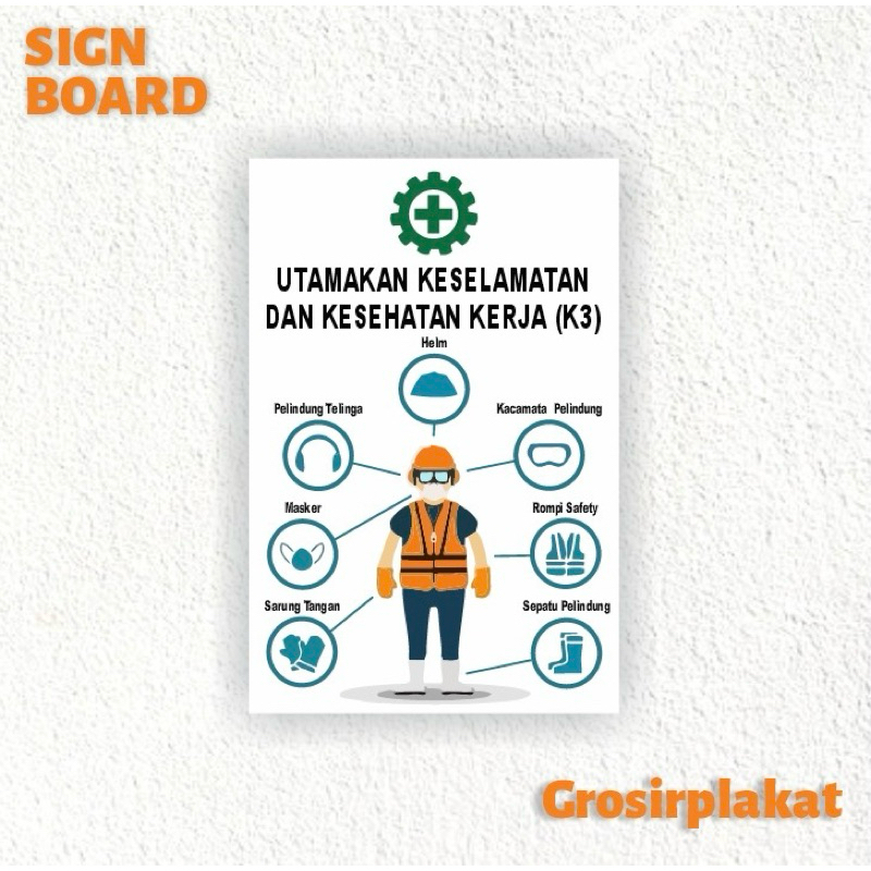 Jual COD, Free Desain, Label Akrilik Keselamatan Kerja K3 | Papan Sign ...