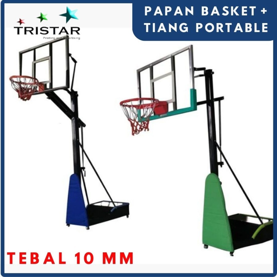 Jual Akrilik Papan Pantul Basket Portable 120 x 80 (10mm) + Tiang ...