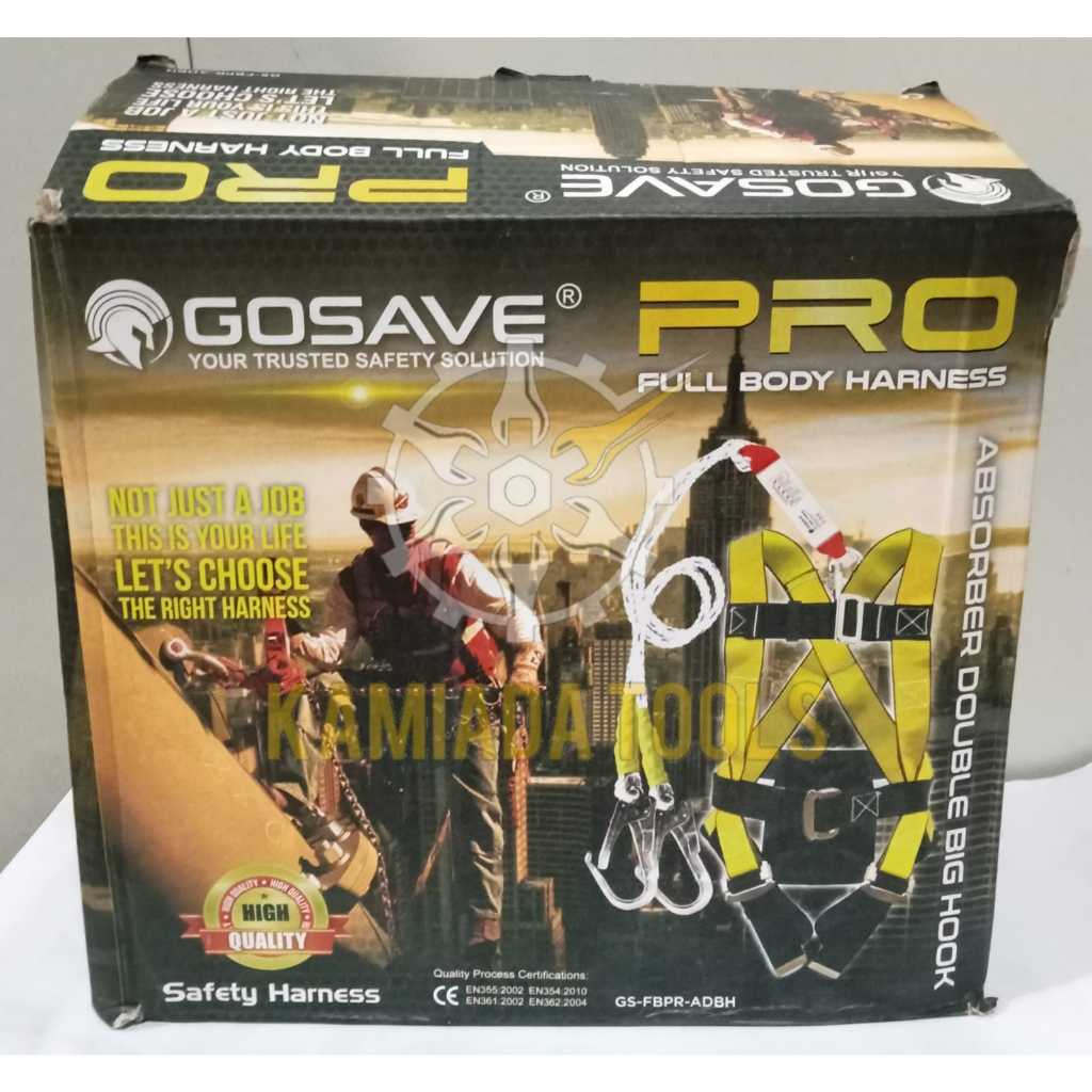 Jual Full Body Harness GOSAVE PRO 2 Hook/Safety Pengaman Full Body Double Hook Absorber | Shopee ...