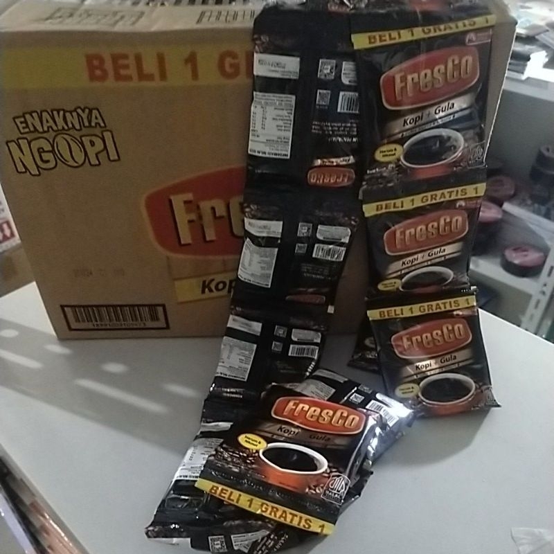 Jual kopi hitam + gula kapal api Fresco / kopi hitam instan kopi plus ...