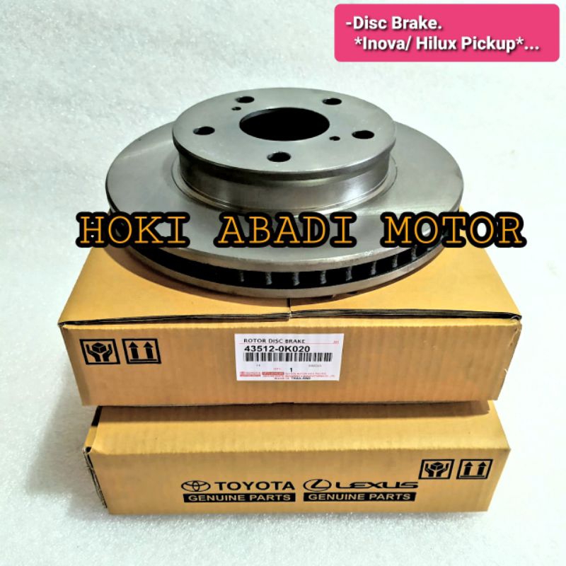 Jual Disc Brake Piringan Cakram Innova Hilux PickUP 43512-0K020 ...