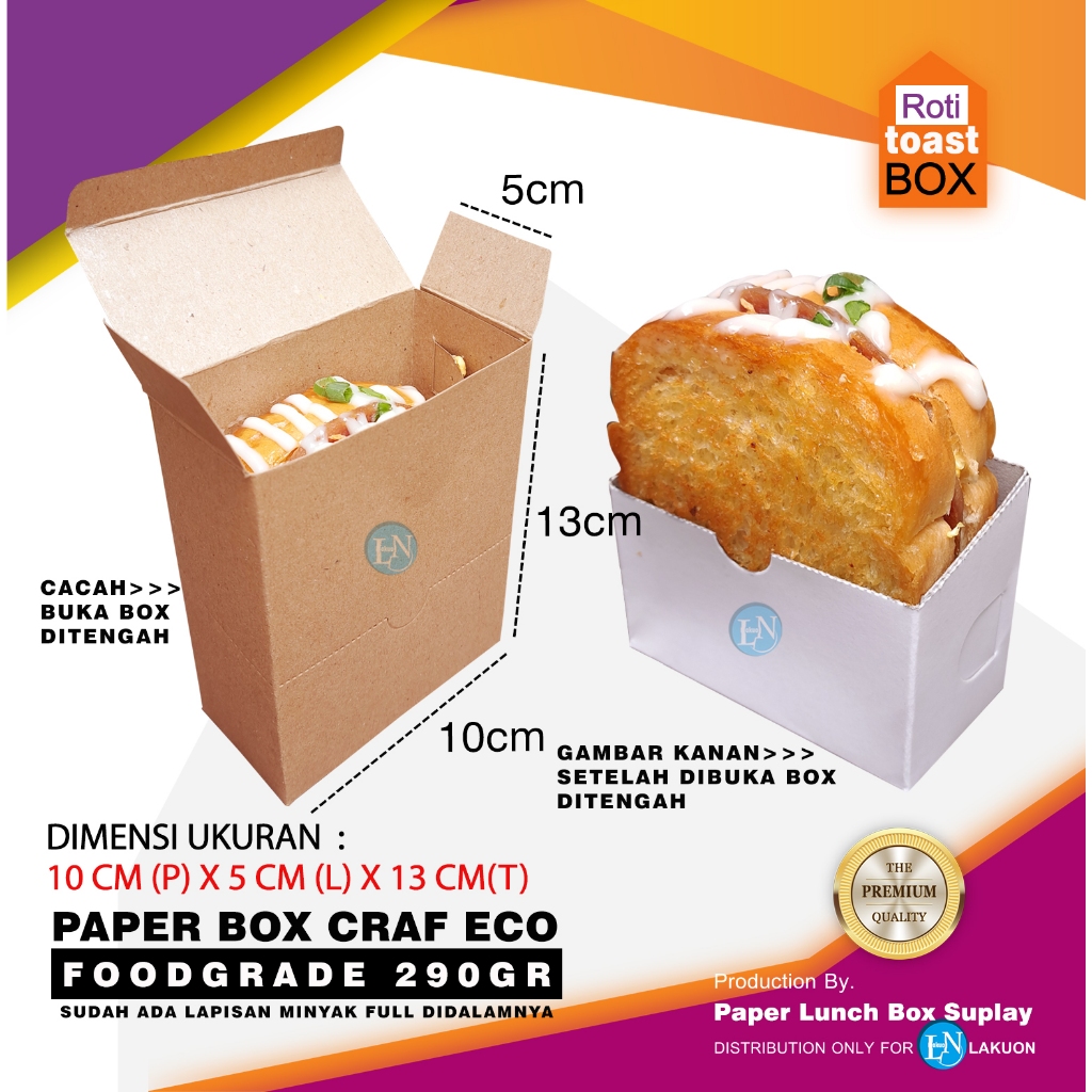 Jual BOX ROTI TOAST TAKE AWAY TUTUP / BREAD TOAST / ROTI BAKAR ...