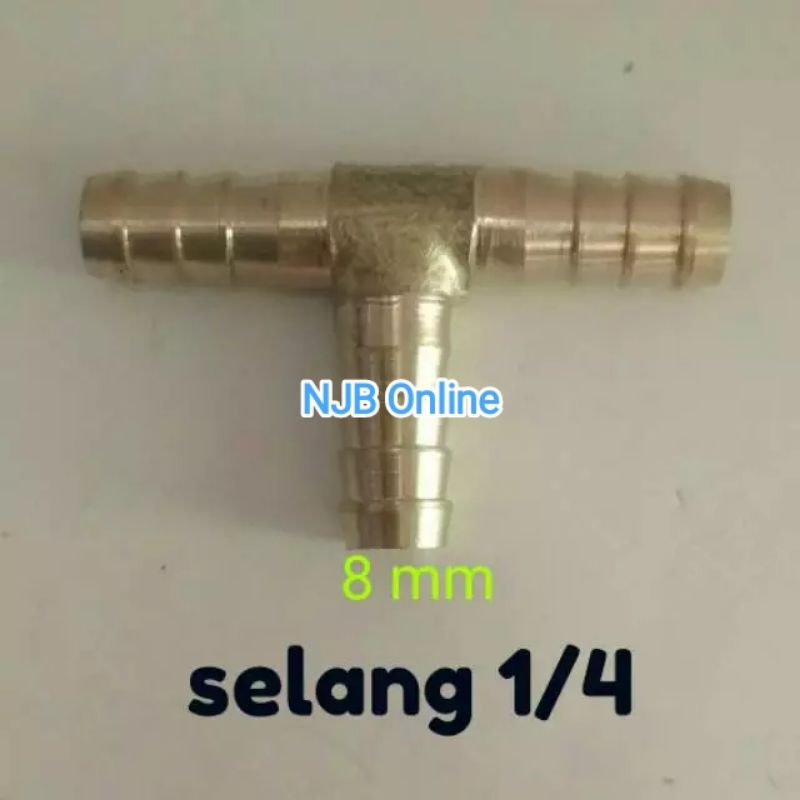 Jual Nepel Sambungan Selang T Kuningan 1/4 dan 5/16 | Shopee Indonesia