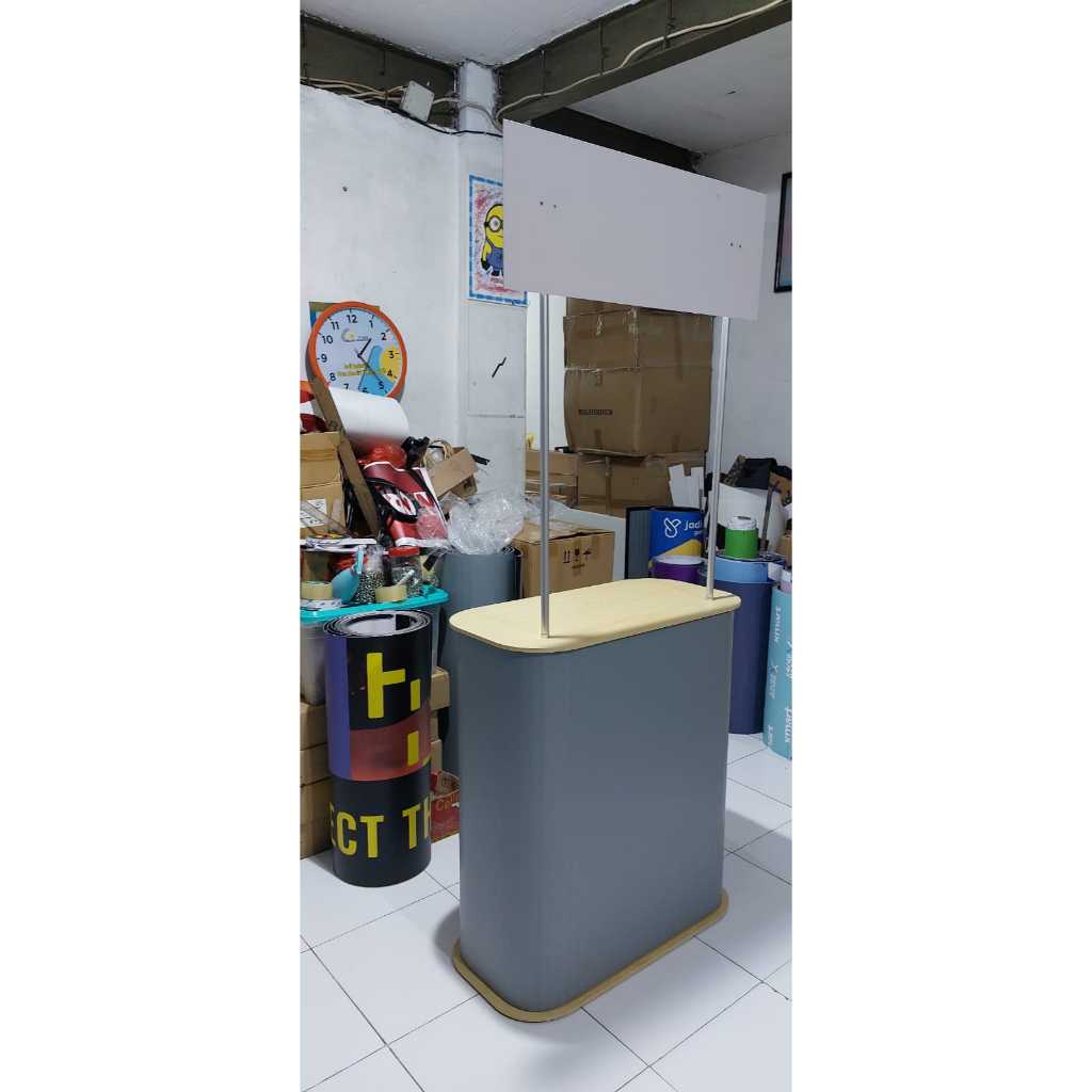 Jual Eventdesk alas kayu |Polycounter Kayu (with header) | Pop Up Table ...