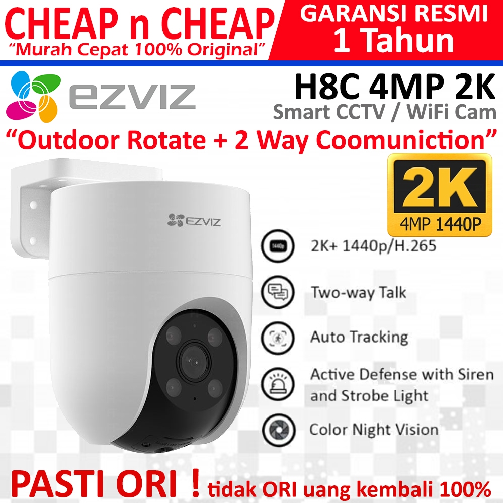 Jual Ezviz H8C Pro 4MP 2K Outdoor Rotate 360 - CCTV Wifi Wireless Camera Smart IP C1C H1C CB1 ...
