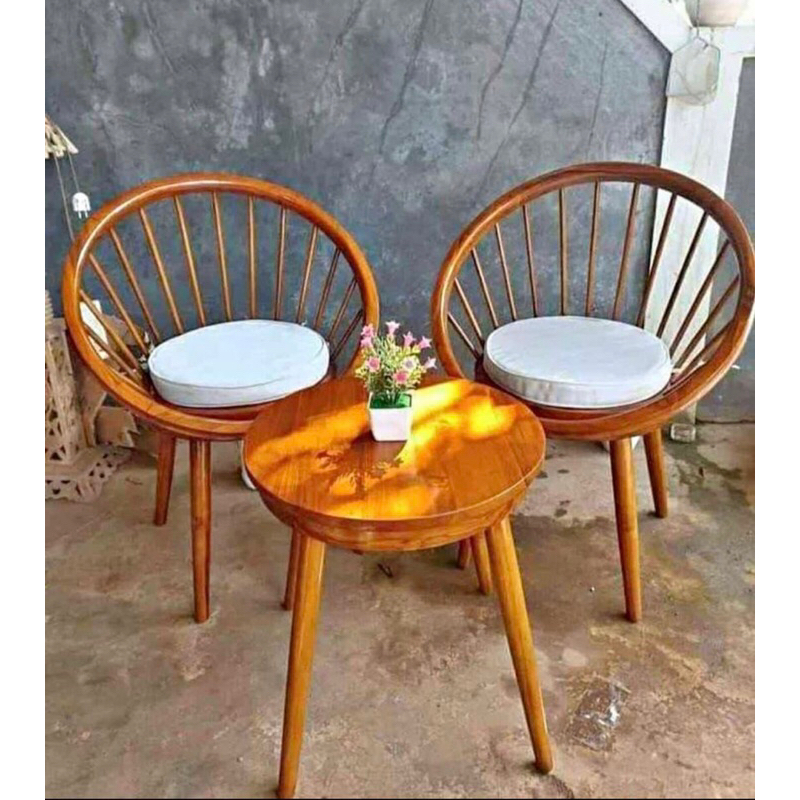 Jual KURSI TERAS JATI MINIMALIS MODEL KURSI UNIK BENTUK VELG RODA KURSI ...