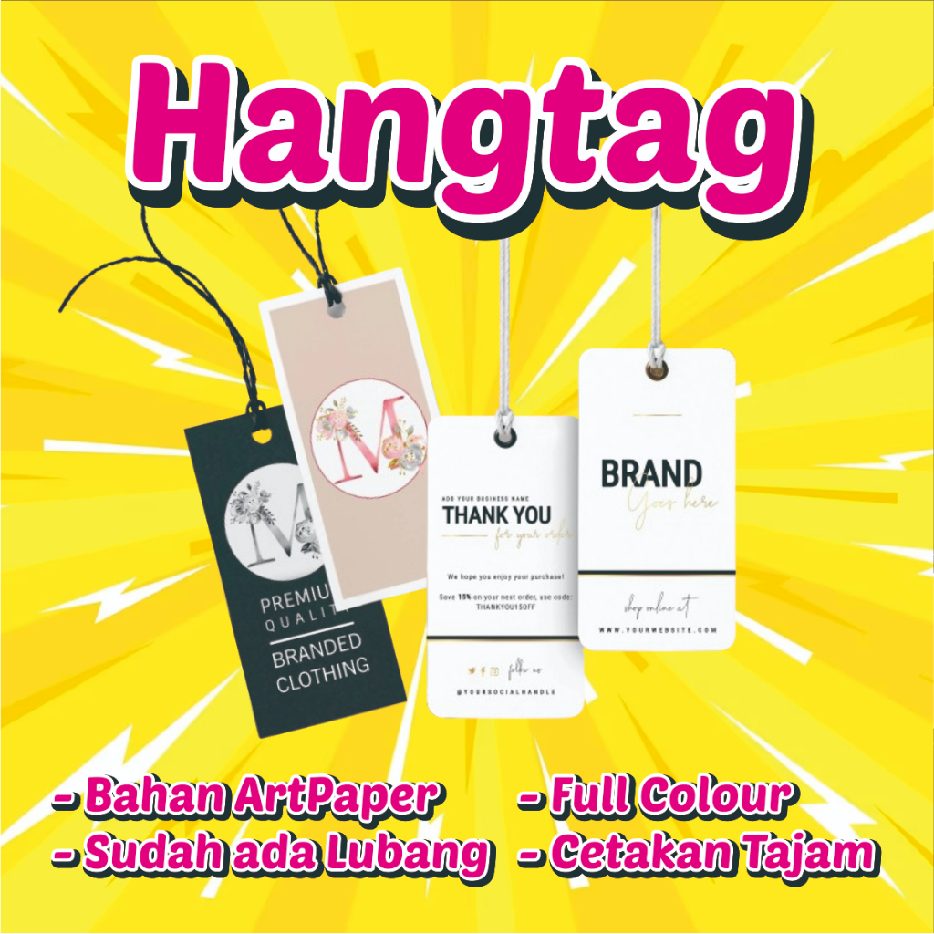 Jual Label Hangtag Baju / Hang Tag Baju / Hang Tag Custom / Hang Tag ...