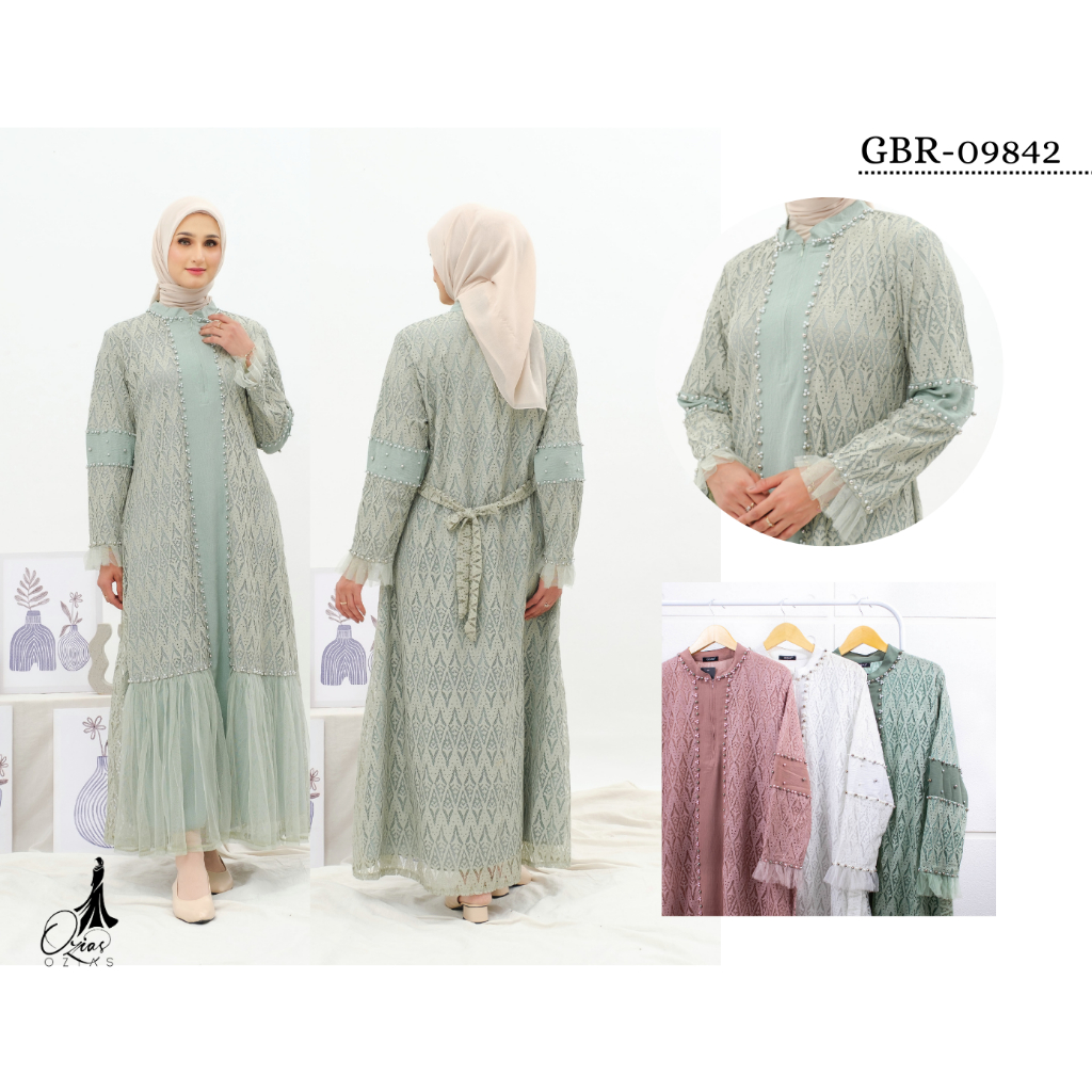 Jual GAMIS OZIAS BROKAT ARGYLIE 09842 LD 105 I Gamis Simpel Muslimah i Gamis Busui Friendly ...