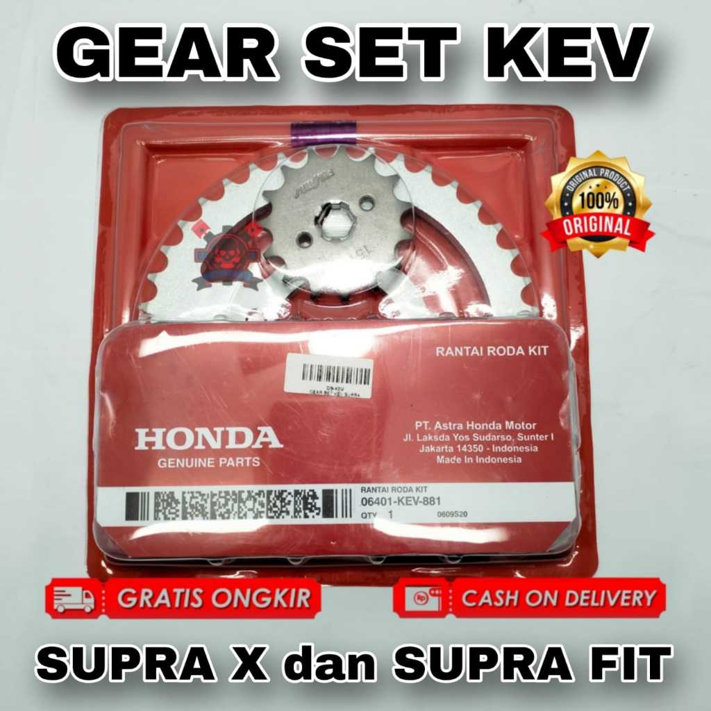 Jual Gear Set Rantai Honda KEV Gear Set Supra X Supra Fit Gear+Rantai ...