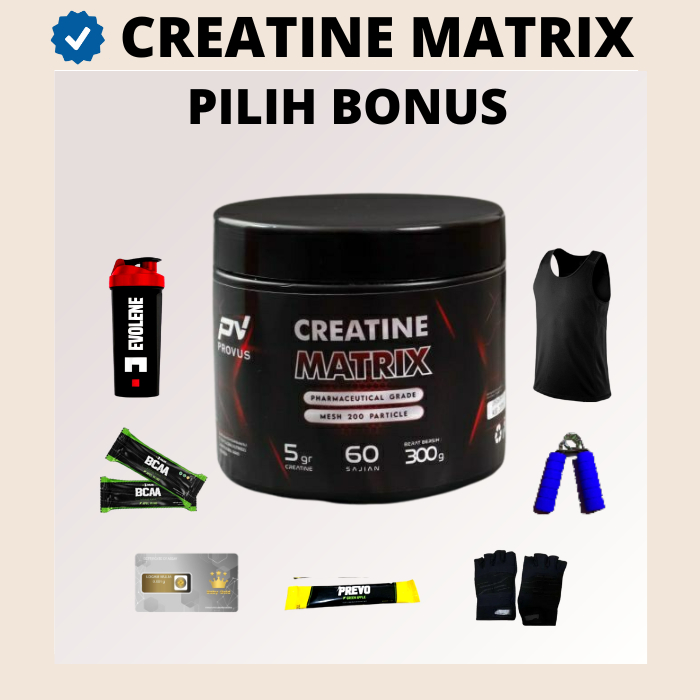 Jual CREATINE MATRIX BY PROVUS 120 / 300 GRAM 24 / 60 SERVING ...