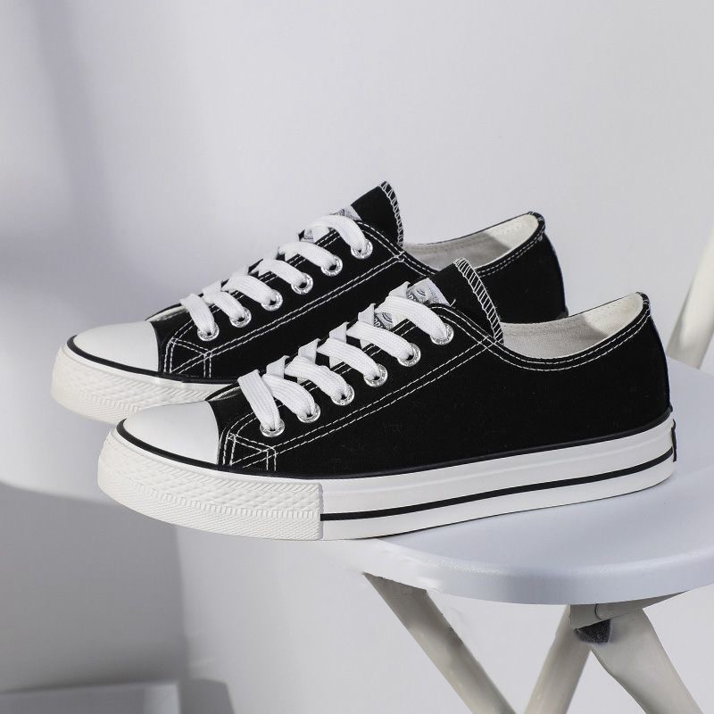 Jual Highland Sepatu Pria Basic Low Black Natural Sepatu Kanvas Cowok ...